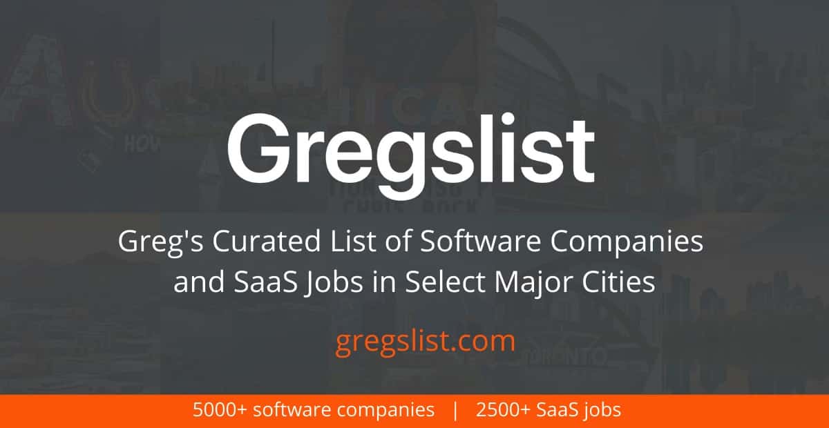 About Gregslist - The Comprehensive List of Software Companies